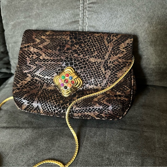 Ashneil | Bags | Vintage Snake Ashneil Crossbody Bag With Long Gold ...